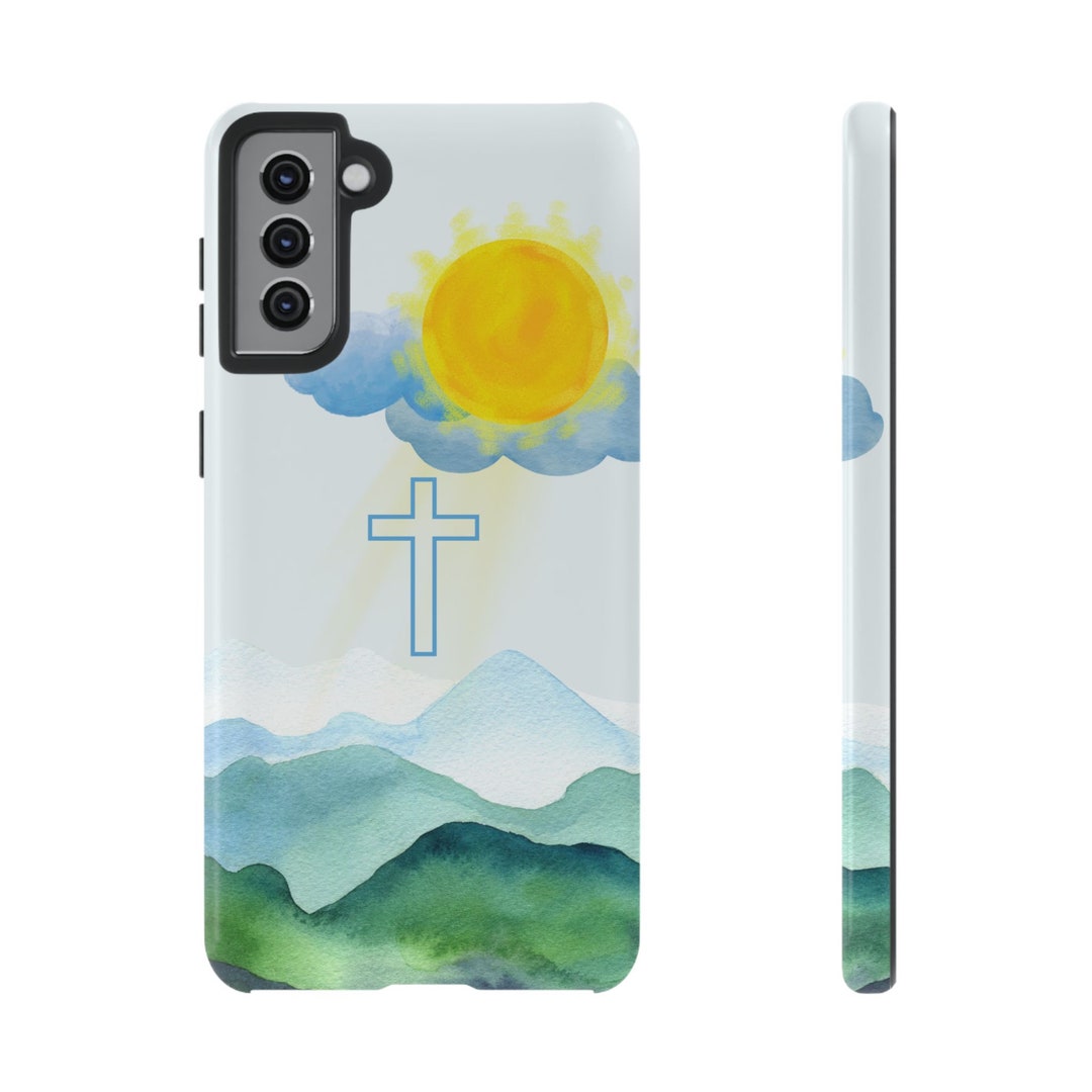 Sunrise Mountain Scene Cross Phone Case for Nature Lover Gift Christian ...