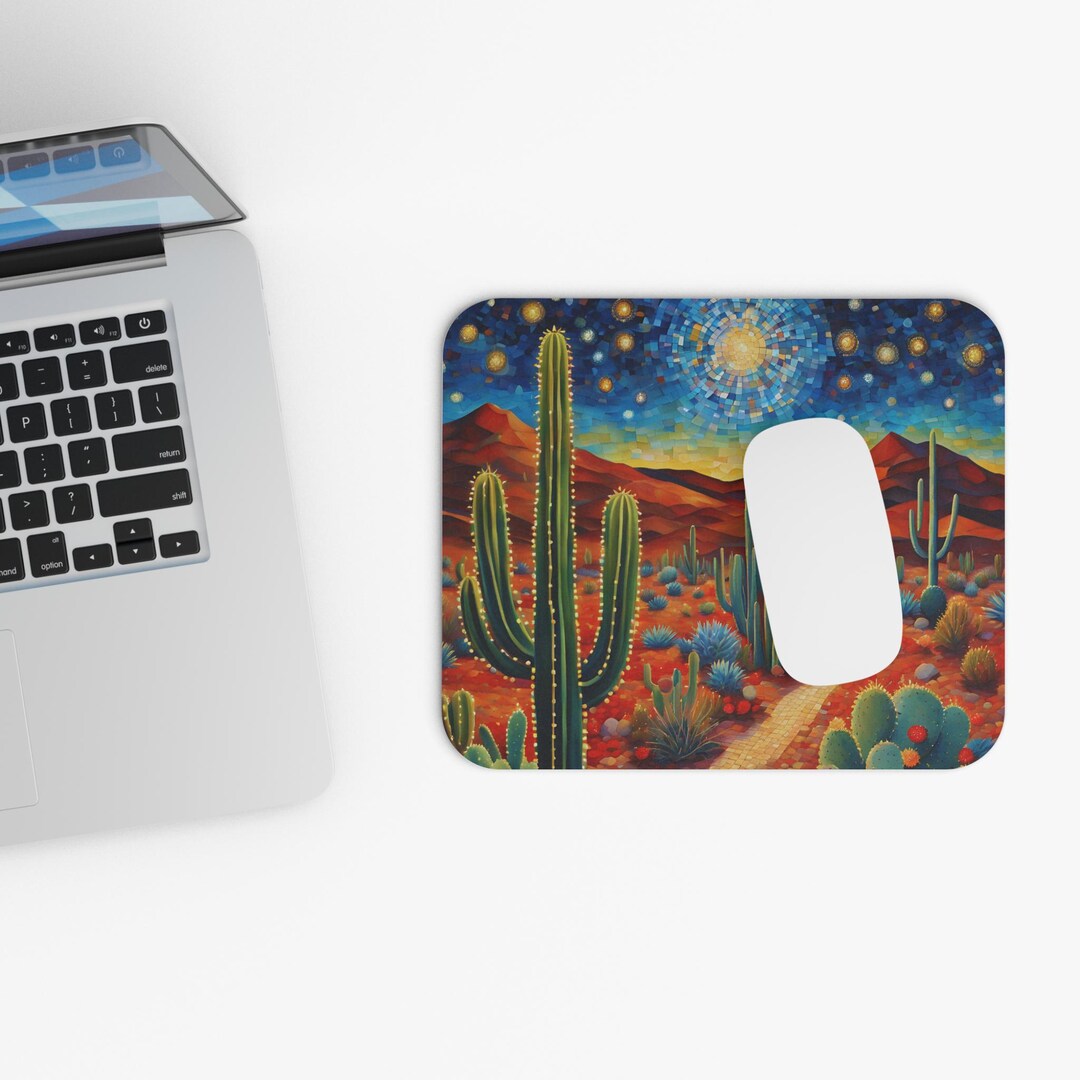 Desert Landscape Mouse Pad - Mosaic Effect Mousepad, Mosaic Desert ...