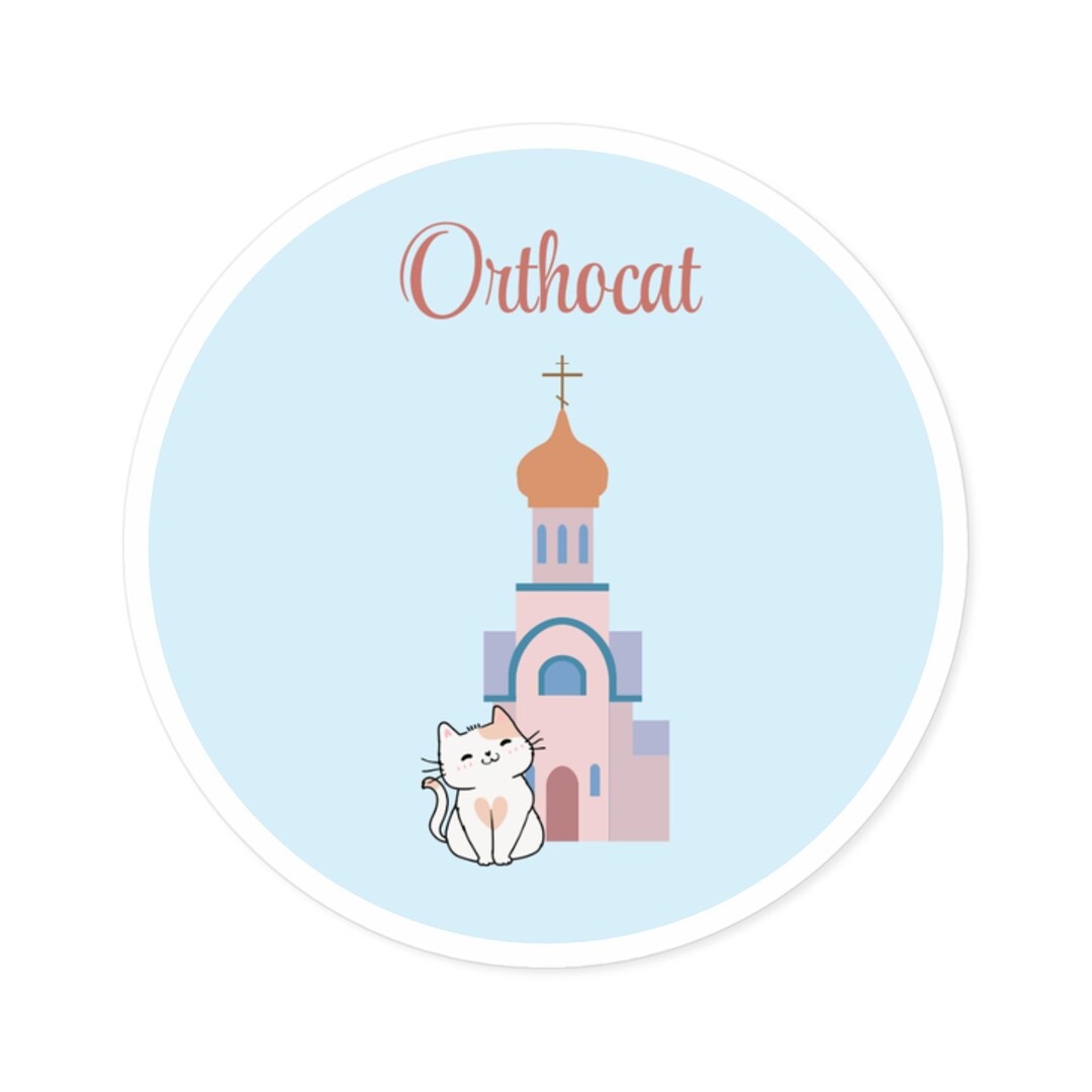 Orthocat Sticker : A Purrfect Companion, Cute Christian Gift, Orthodox ...
