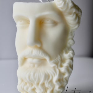 Zeus Greek Half Head Sculpture Candle | Shaped Candle | Sculptural ...