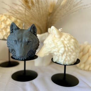 Wolf Head Candle | Shaped Sculptural Candle Animal Candle Animal Lover ...