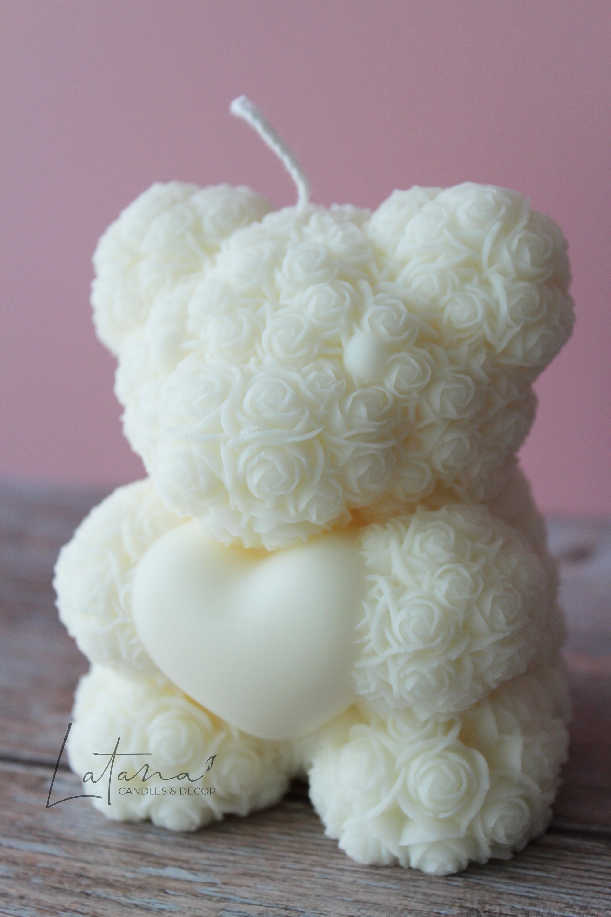 Rose Teddy Bear Candle | Teddy Bear With Heart | Rose Candle ...