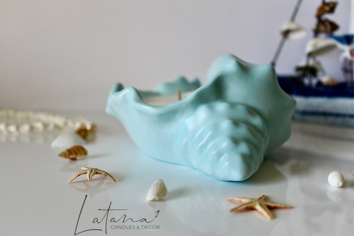Shell Candle Seashell Candle Jar Jewelry Box Storage Handmade Unique ...