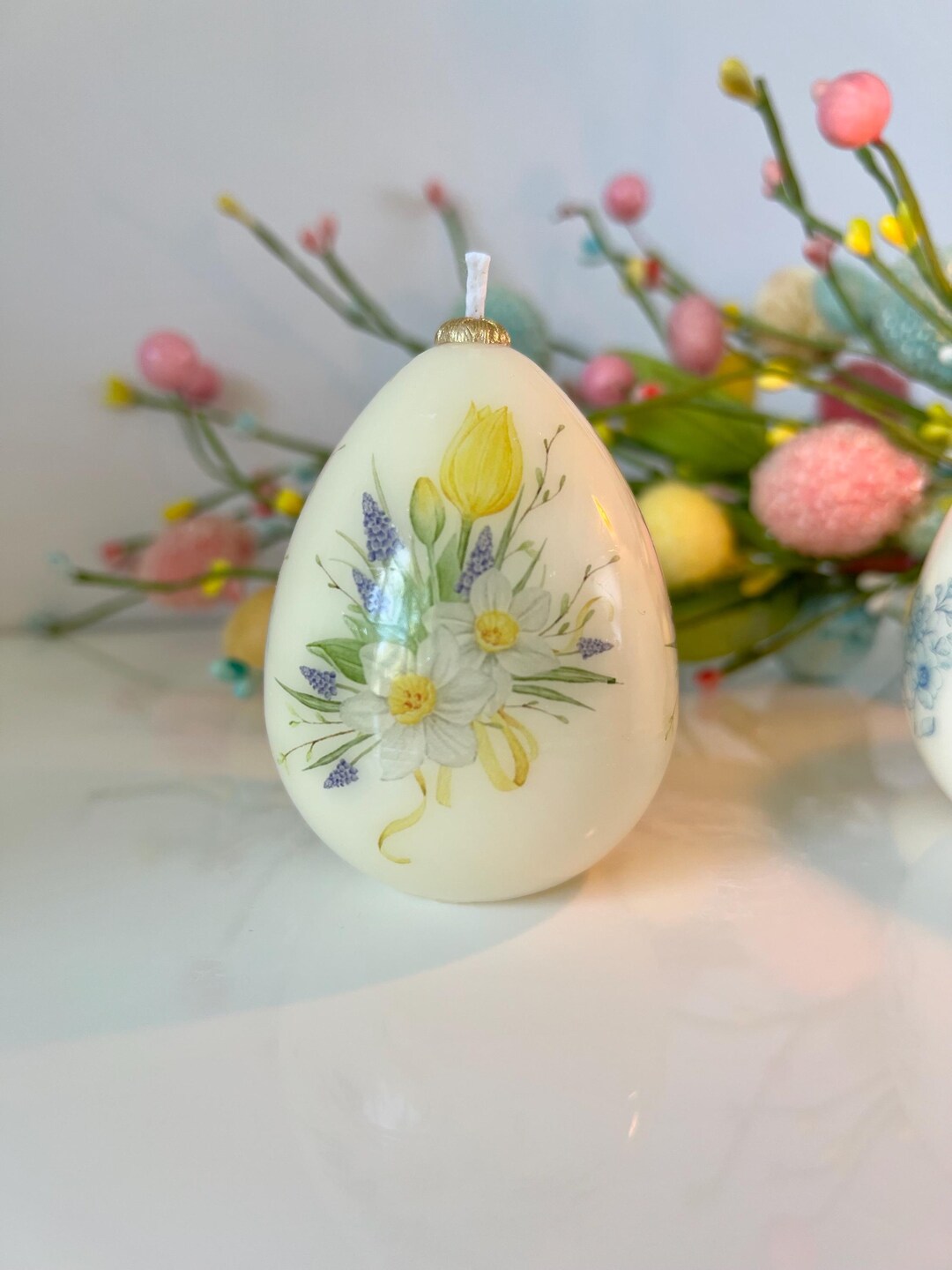 Easter Egg Candle | Spring Flower Egg | Easter Decor & Gift | Spring ...