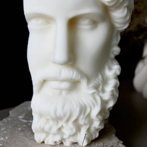 Zeus Greek Half Head Sculpture Candle | Shaped Candle | Sculptural ...