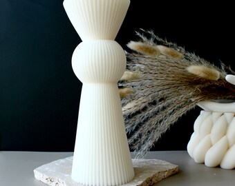 Roman Column Hourglass Ribbed Candle - Etsy