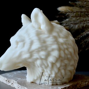 Wolf Head Candle Shaped Sculptural Candle Animal Candle Animal Lover ...