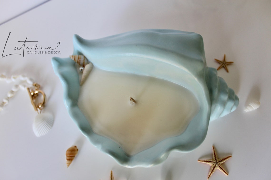 Shell Candle Seashell Candle Jar Jewelry Box Storage Handmade Unique ...