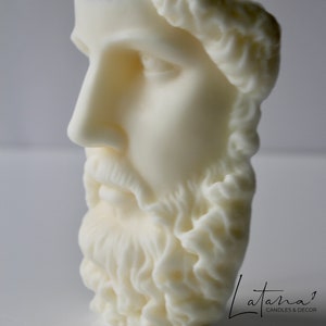 Zeus Greek Half Head Sculpture Candle | Shaped Candle | Sculptural ...