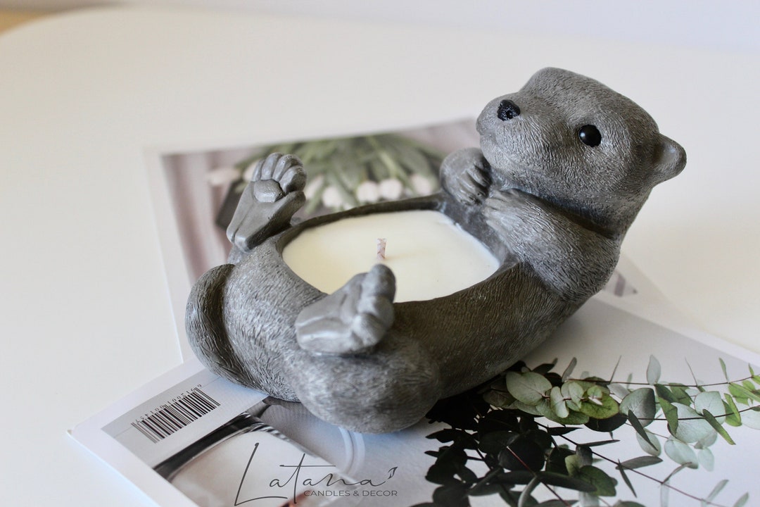 Cute Otter Candle | Sea Otter Decor | Otter Gift for an Otter Lover ...