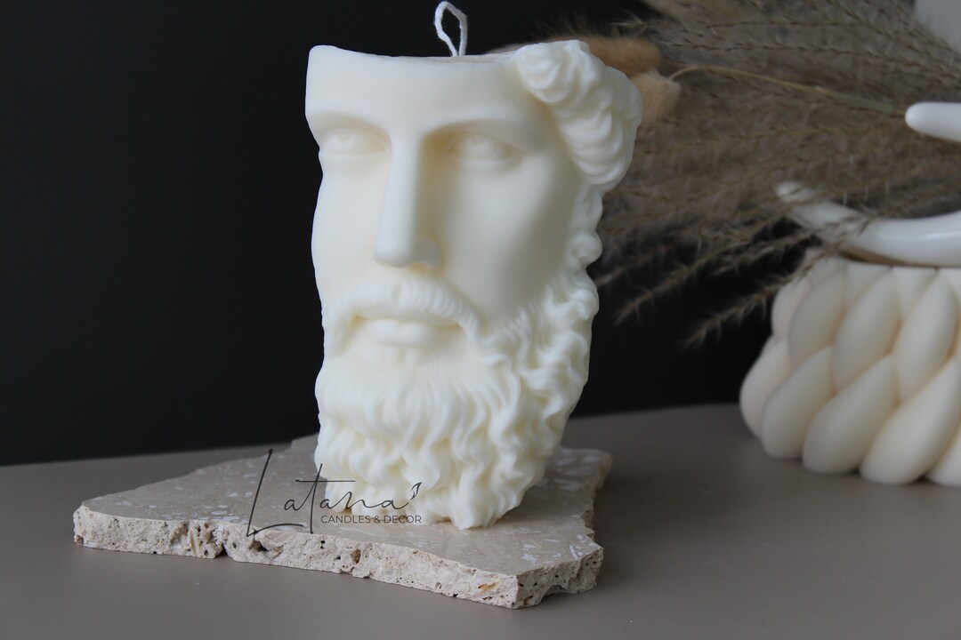 Zeus Greek Half Head Sculpture Candle Shaped Candle - Etsy