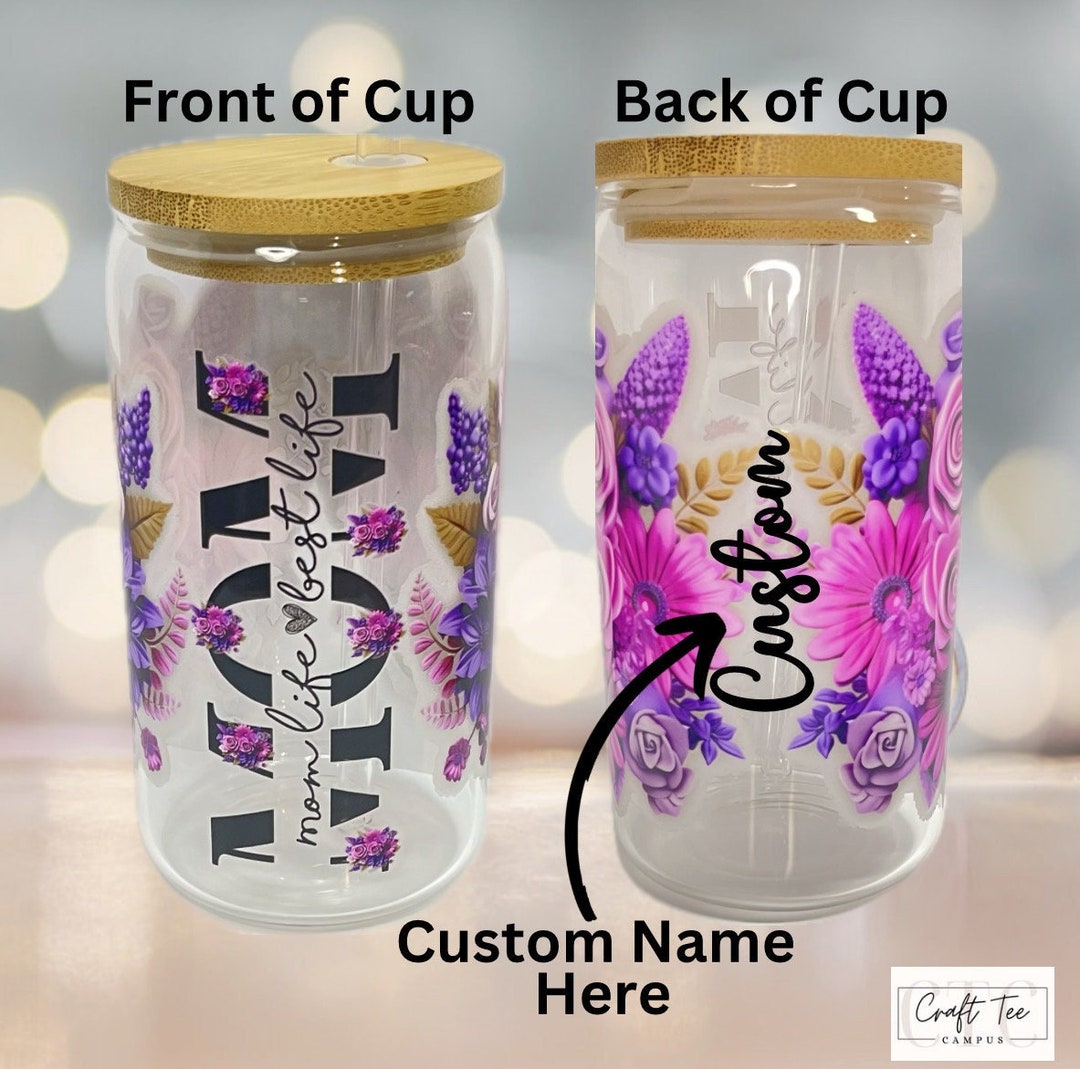 Personalized Name Cup for Mom Life Cocktail Glass Gift Package for ...