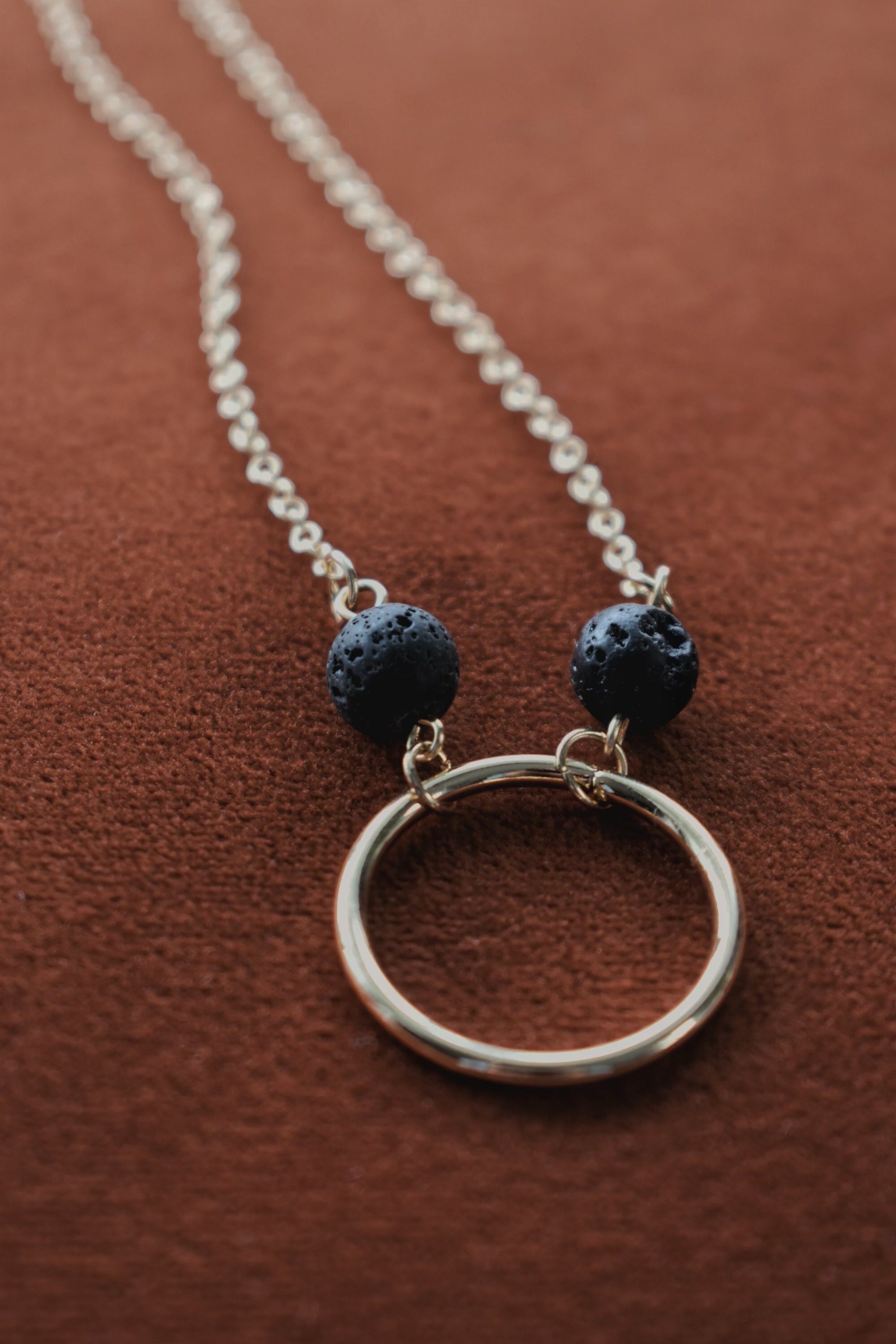 Lava Stone Essential Oil Diffuser Necklace Minimalist Geometric Lava ...