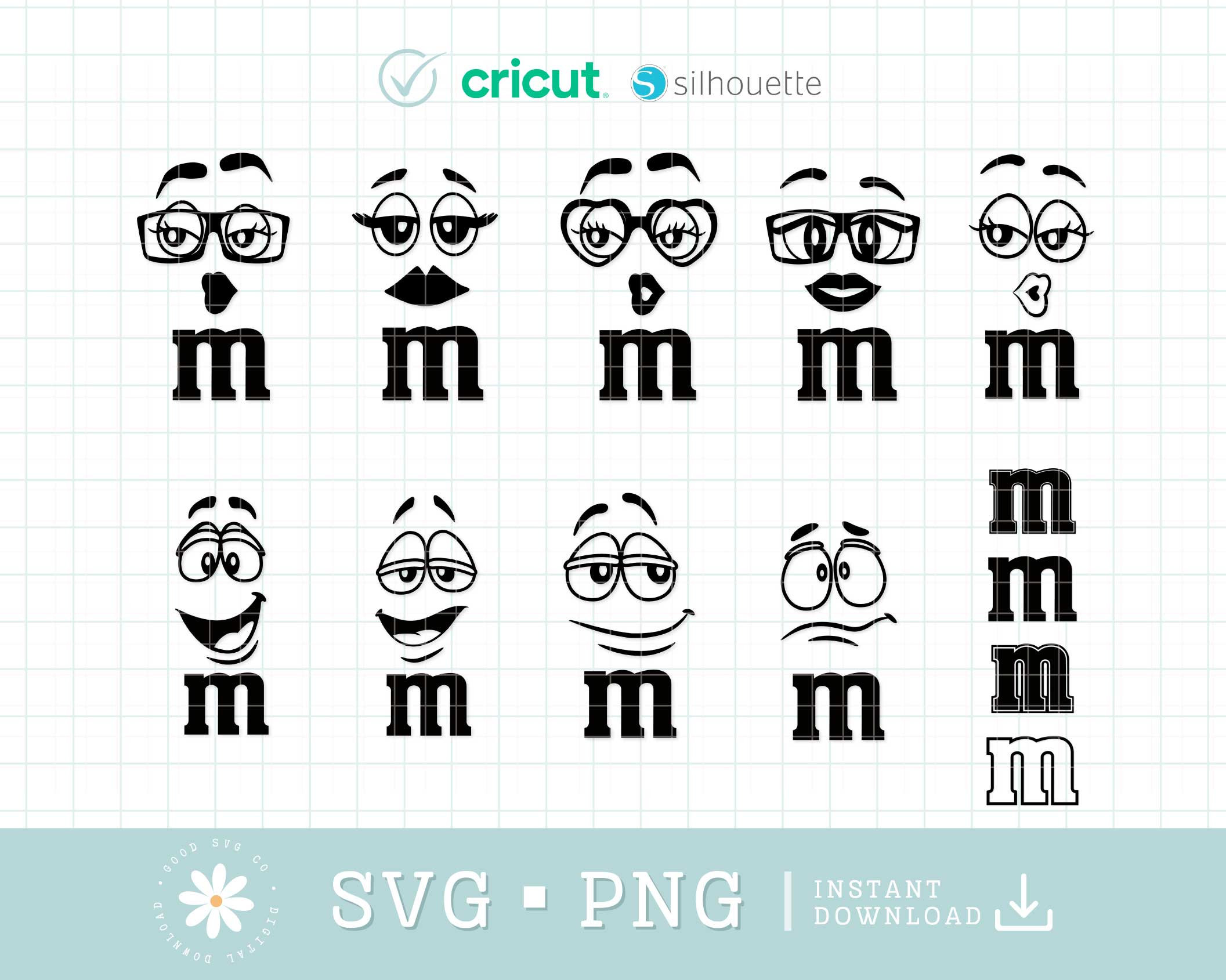 Candy Faces With "m" Svg Png, Lower Case M Candy Faces Svg, Bundle ...