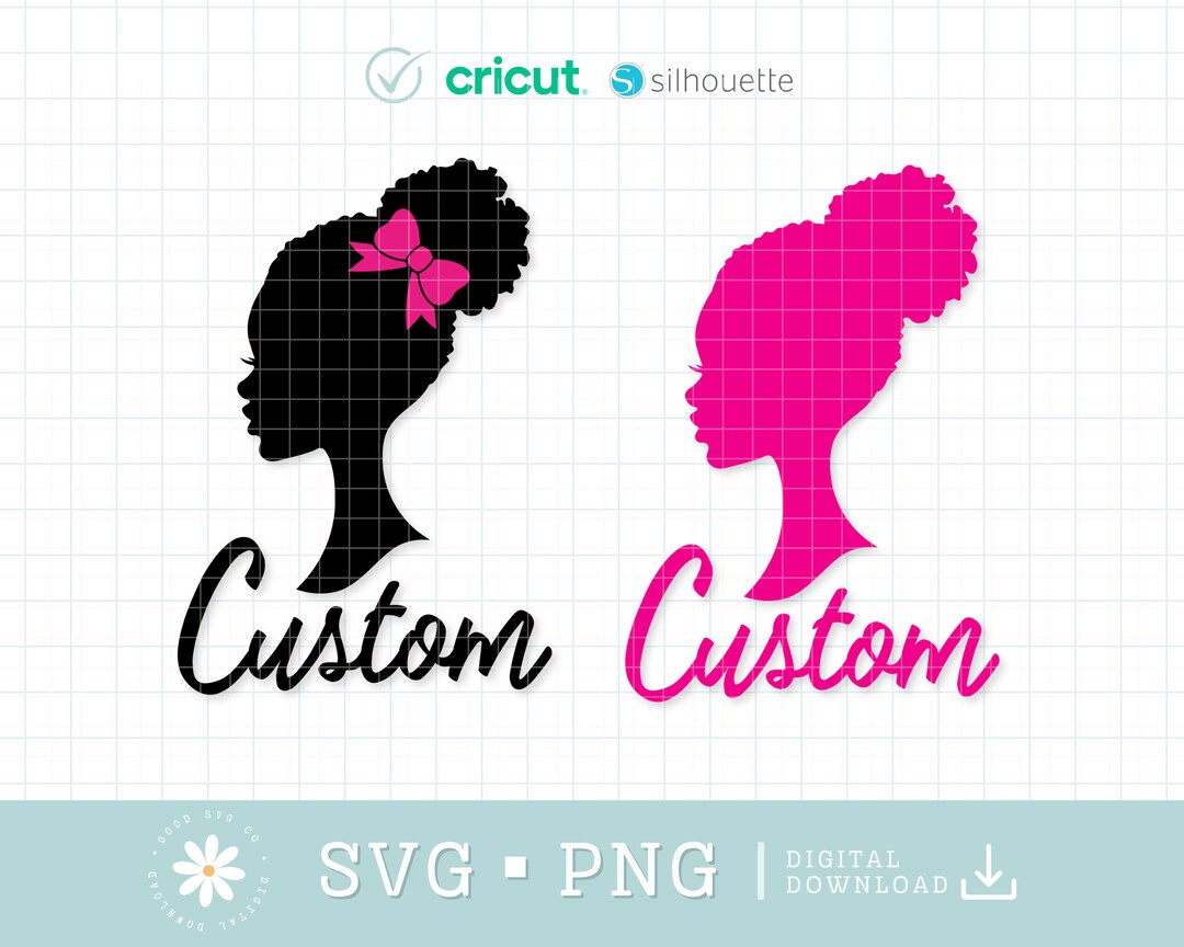 Custom Black Barb Doll SVG PNG, Doll Silhouette, Barbі Personalization ...