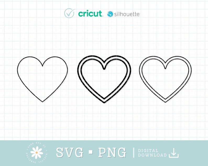Heart Svg Bundle, Heart Outline Svg, Love Heart Svg, Heart Outline Clipart, Valentine's Day ...