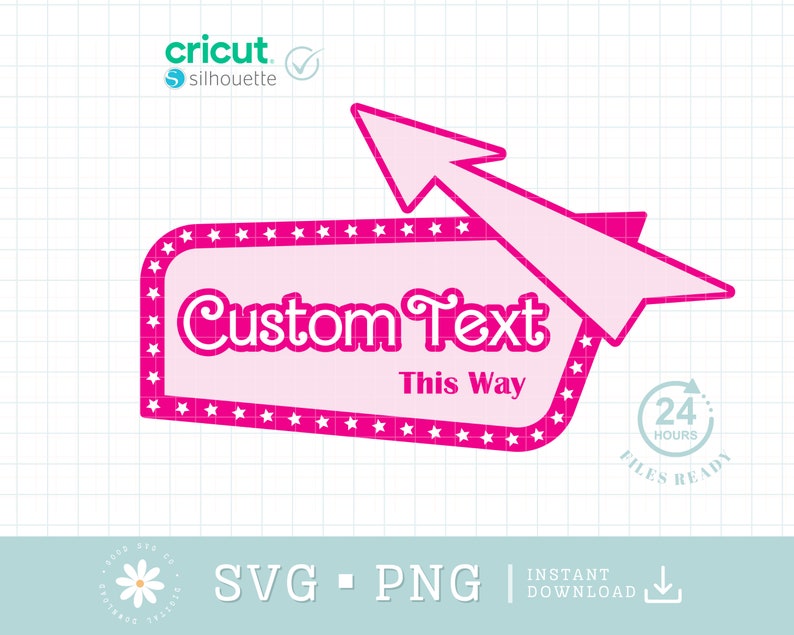 Real World This Way Sign Custom Svg Png, Pink Babe Doll Design Bundle ...