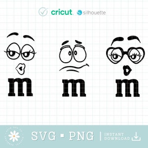 Candy Faces With "m" Svg Png, Lower Case M Candy Faces Svg, Bundle ...