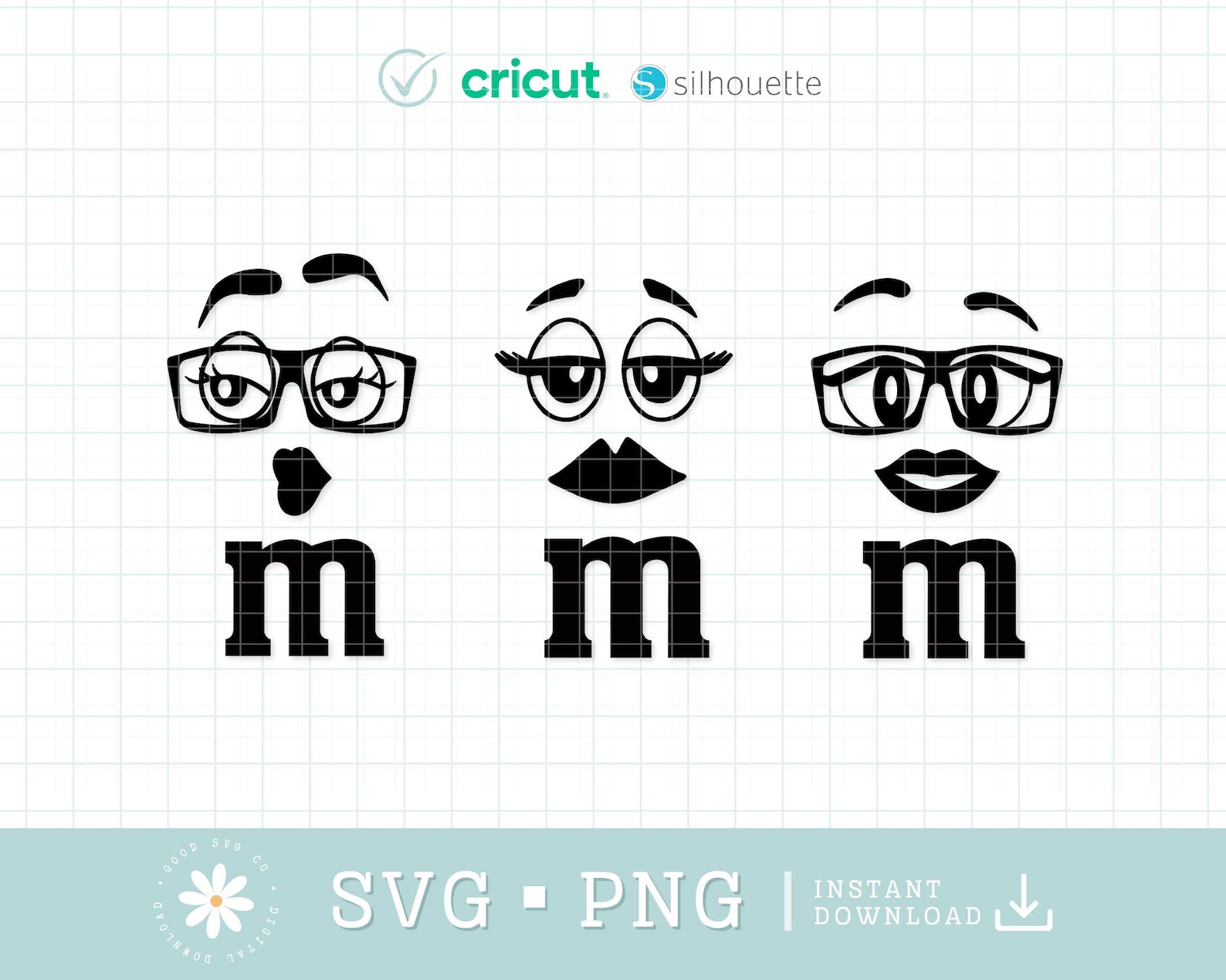 Candy Faces With m Svg Png, Lower Case M Candy Faces Svg, Bundle Faces ...