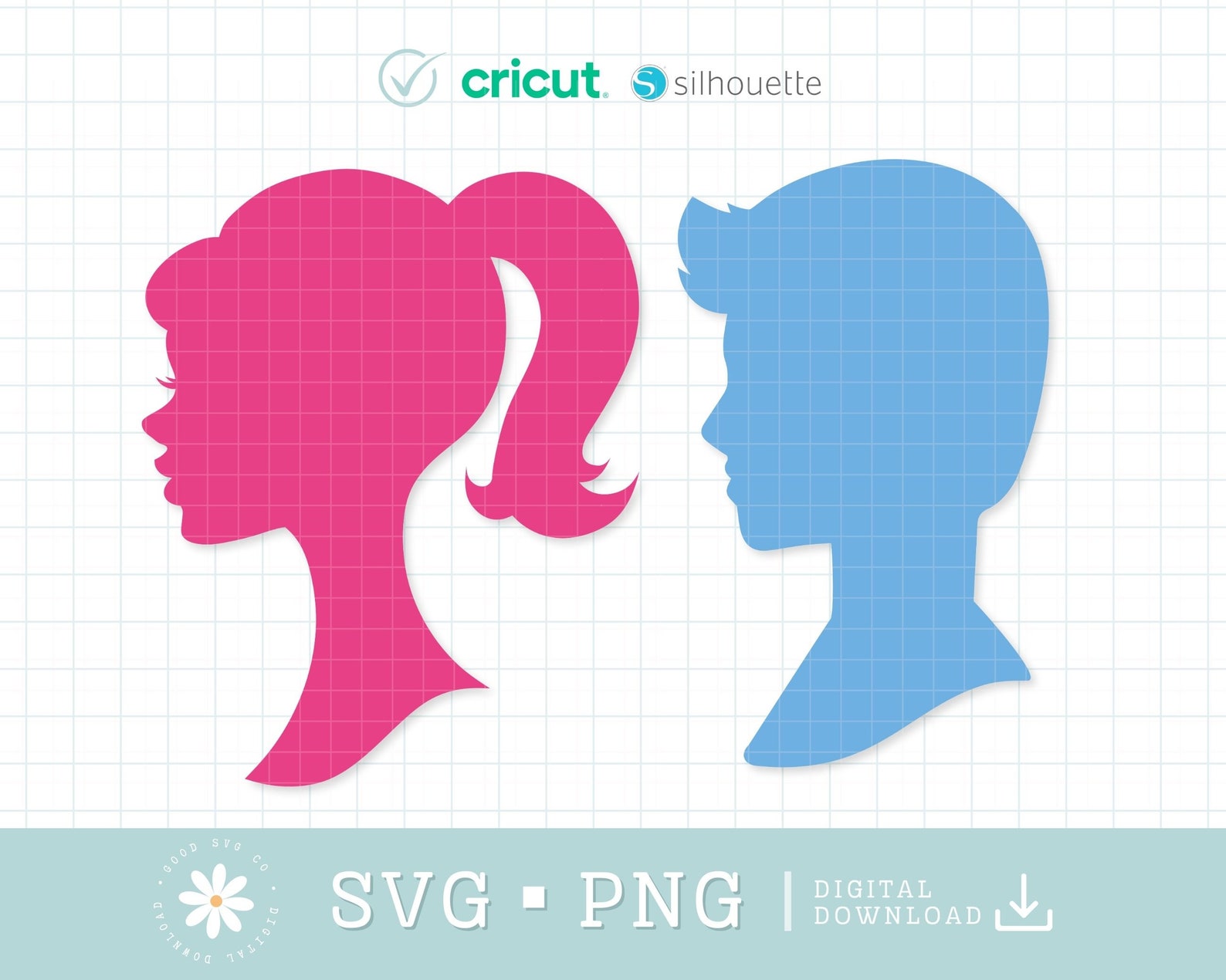 Barb Doll SVG, Woman Man Silhouette, Man Head Svg, Doll Clipart, Boy ...