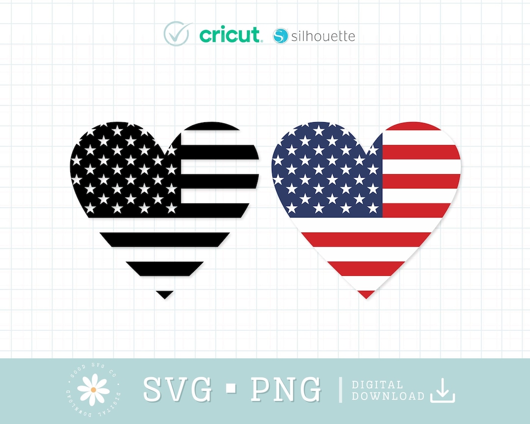 Heart US Flag Svg, Heart American Flag, 4th of July Heart Svg, USA ...