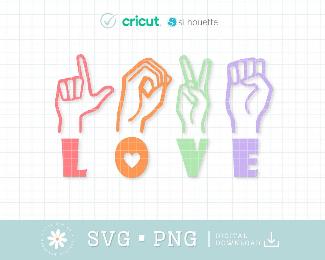 Love Sign Language SVG PNG, Valentine Svg, Love Hearts Svg, Valentine ...