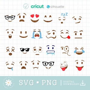 Emoji Svg Bundle, Emoji PNG Bundle, Emoji Face Pack, Emoticon Face ...
