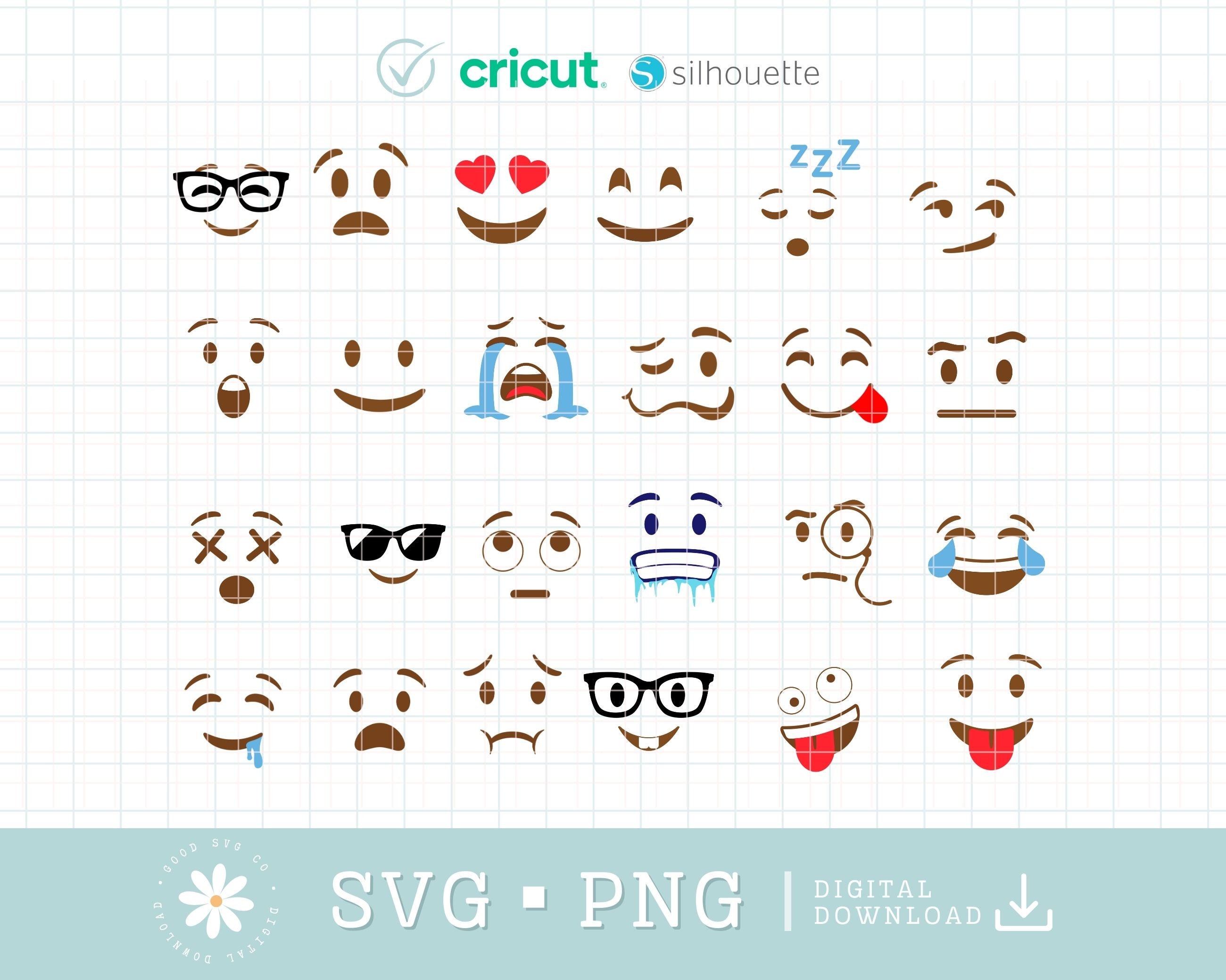 Emoji Svg Bundle, Emoji PNG Bundle, Emoji Face Pack, Emoticon Face ...