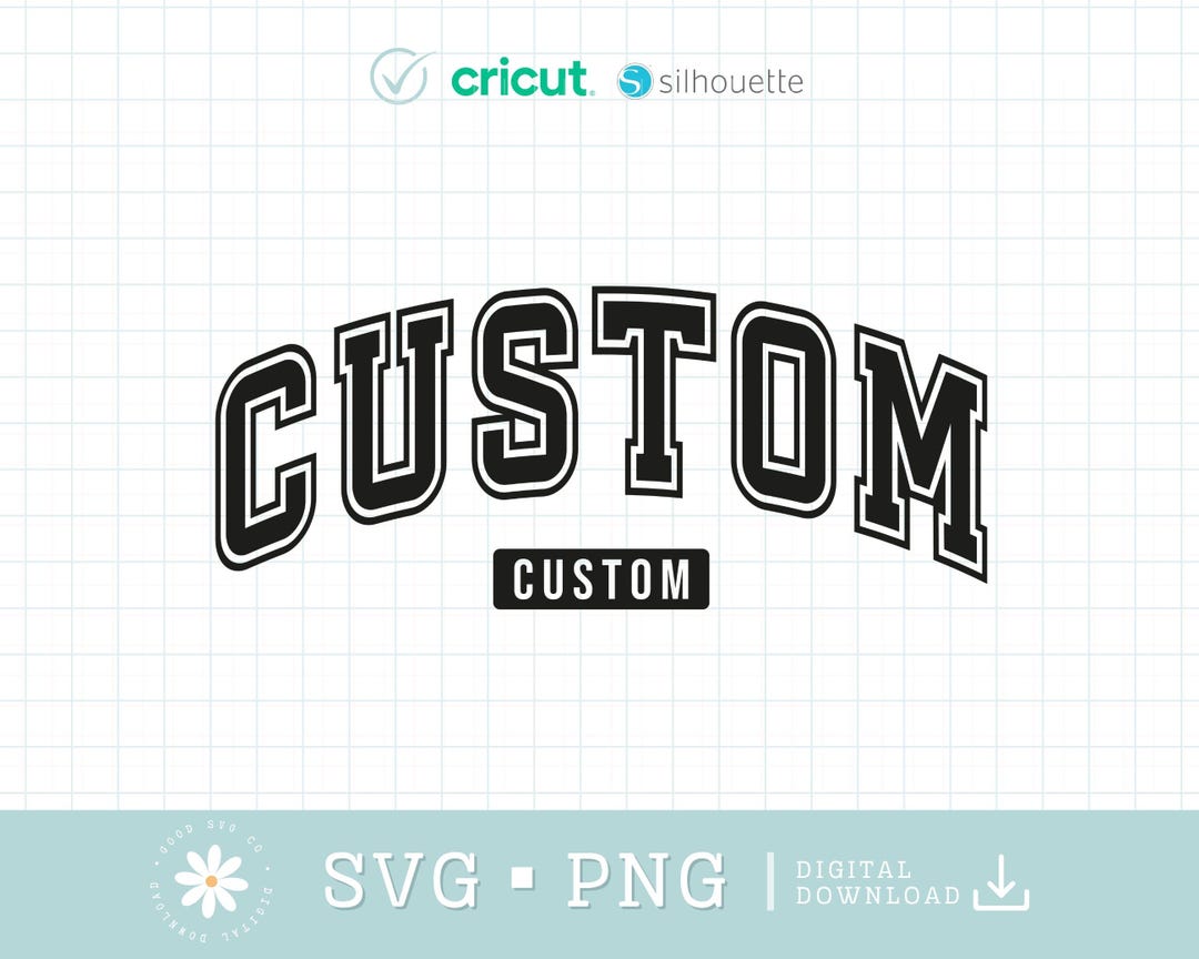 Custom Varsity Letter Svg Png, Customize Your Text Svg, Arched Text Svg ...