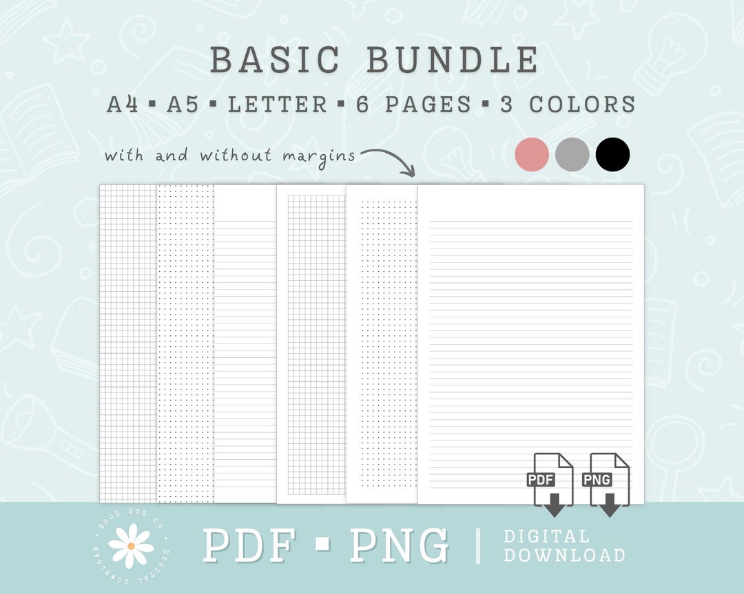 Dot Grid Paper PDF, Lined Paper, Graph Paper, Notebook Paper, Dotted ...