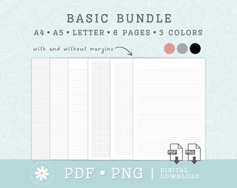 Dot Grid Line Paper, Lined Paper, Graph Paper, Notebook Paper, Dotted ...