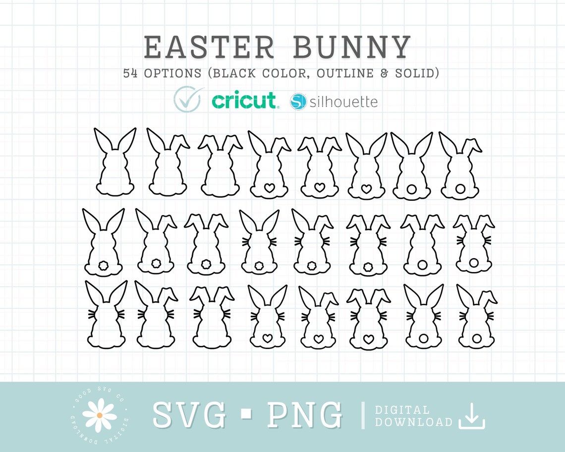 Easter Bunny SVG PNG, Bunny SVG, Rabbit Silhouette Svg, Rabbit Svg ...