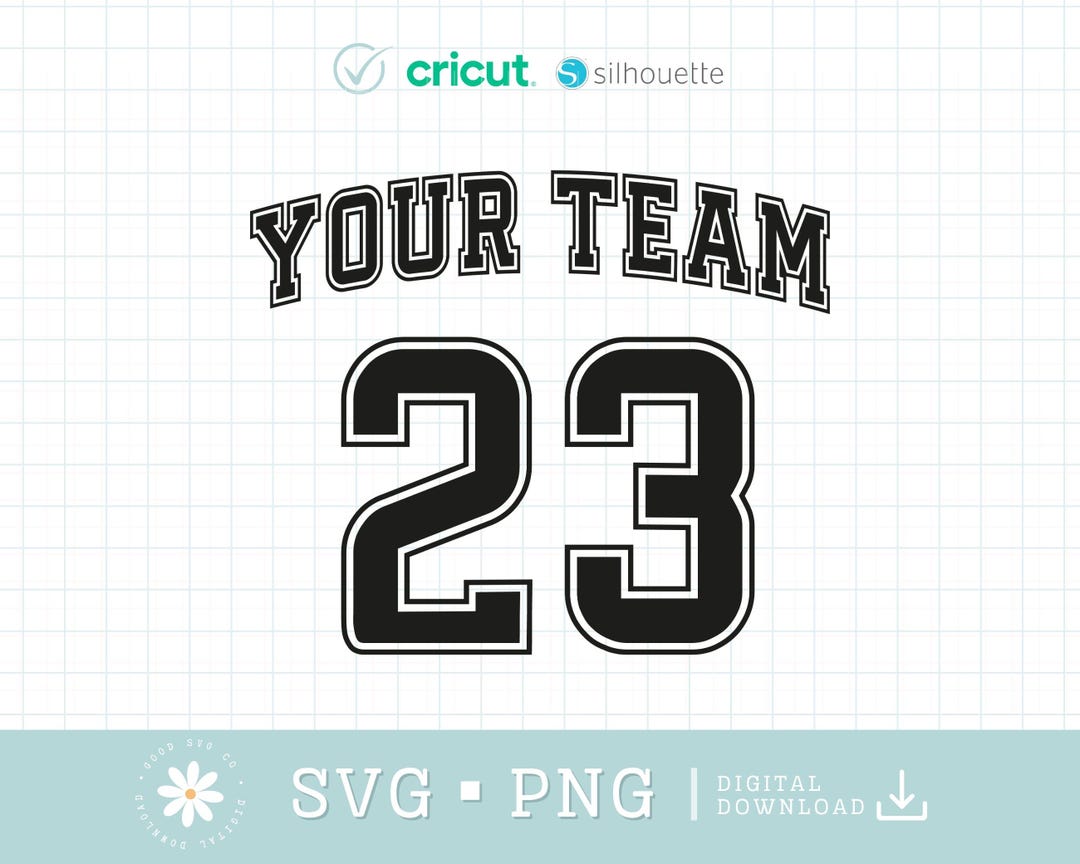 Custom Jersey Number Svg Png, Jersey Name Svg, Jersey Back Svg, Jersey ...