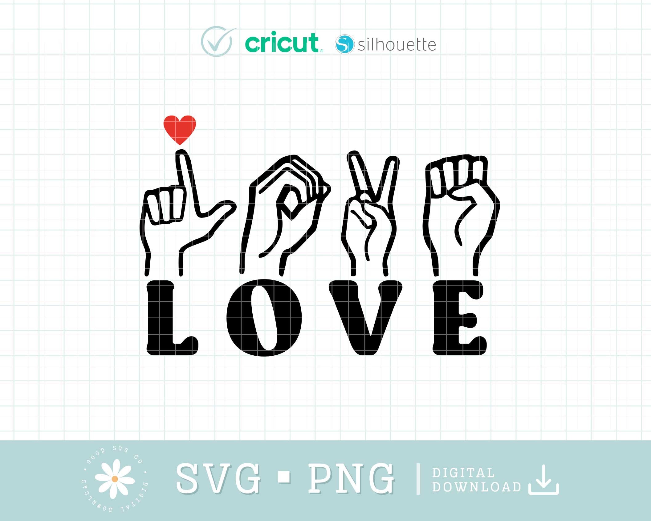 Love Sign Language SVG PNG Bundle, Valentine Svg, Love Hearts Svg ...