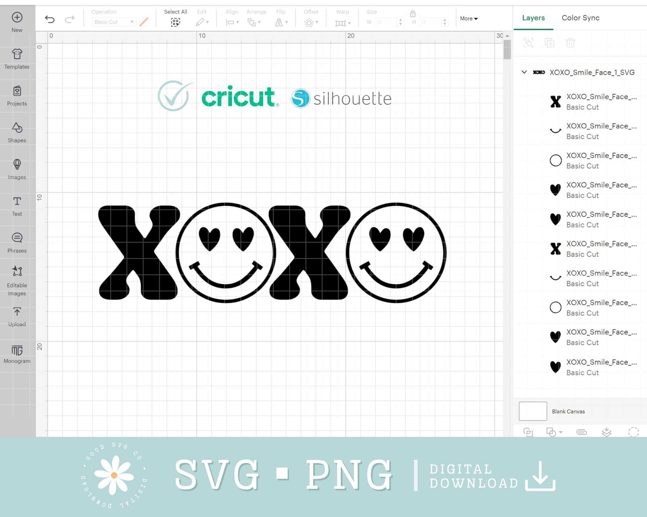 Xoxo Smiling Face Svg Png, Love Heart Svg, Valentine Clipart, Love ...