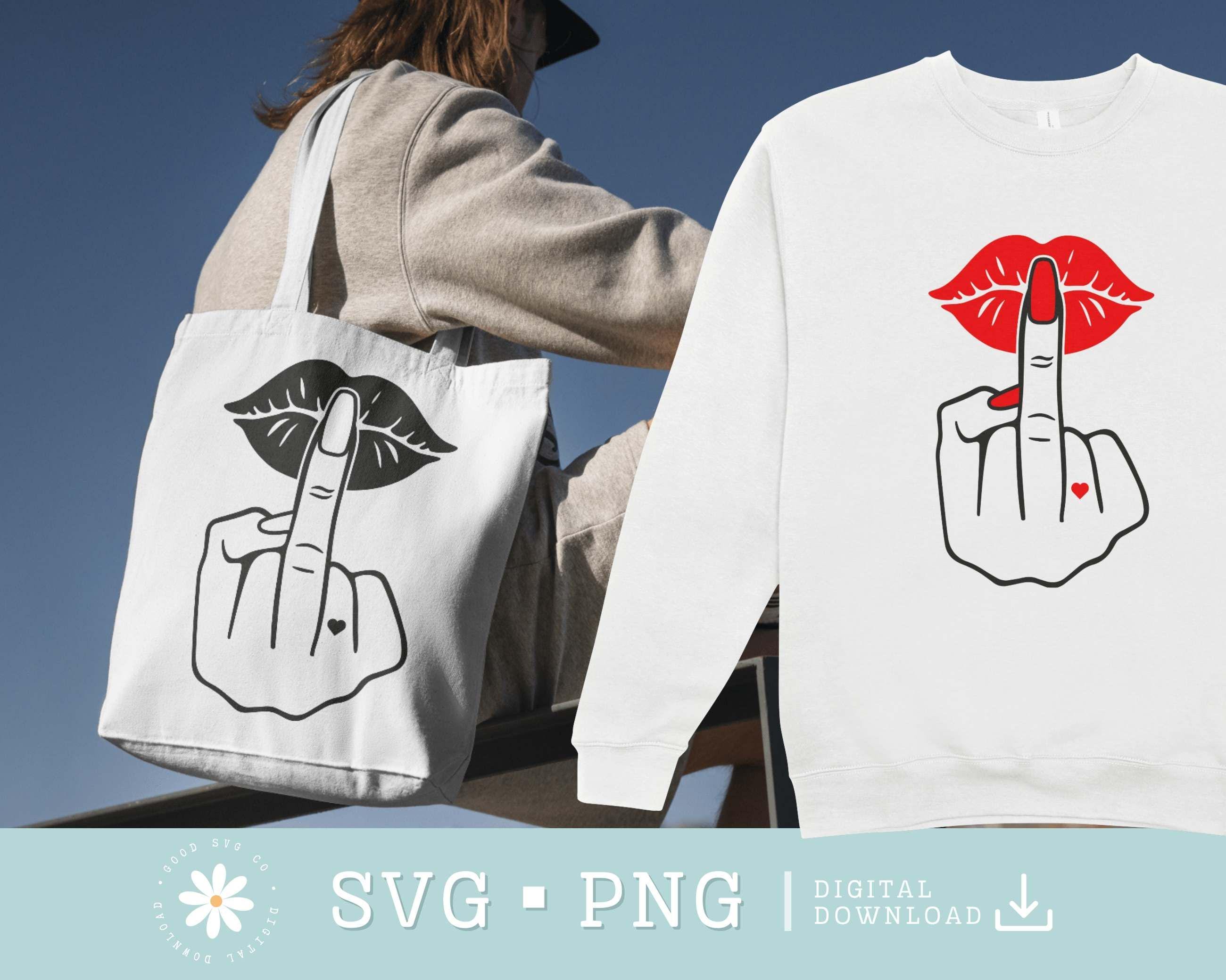 Middle Finger Lips Svg Png, Middle Finger Lips Bundle SVG, Rude Finger ...