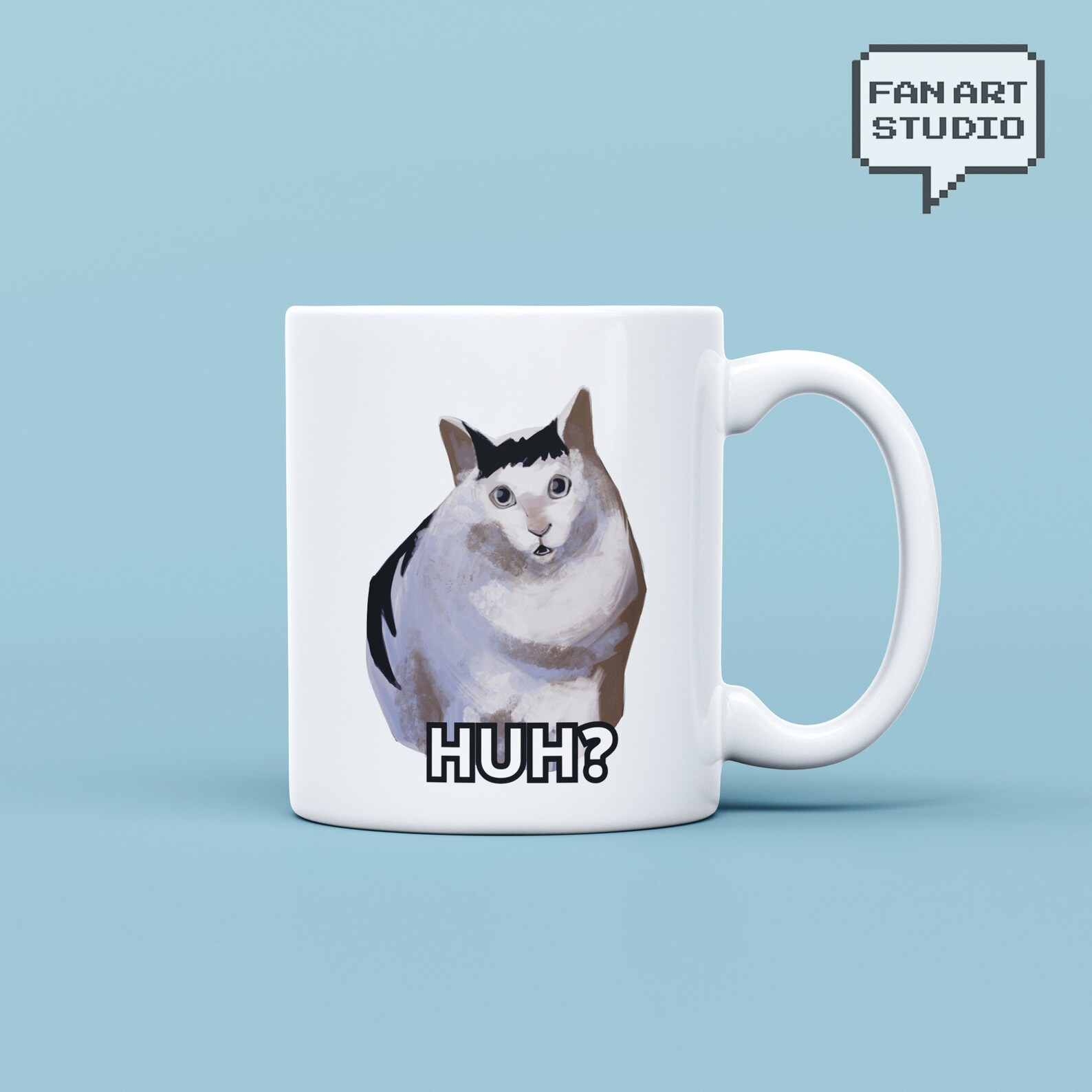 Ceramic Huh Cat Meme Mug 11oz - Etsy