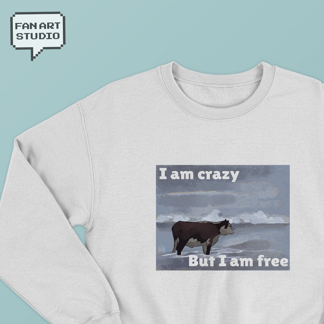 I Am Crazy but I Am Free Meme Cool Sweater Oversized Sweater for Men ...