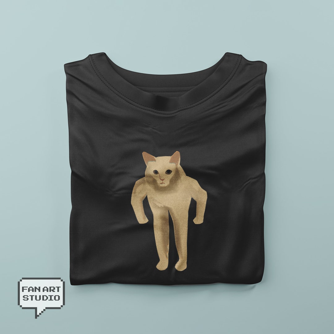 Standing Cat Meme T-shirt Gift for Catlover, Funny Viral Cat Reacting ...