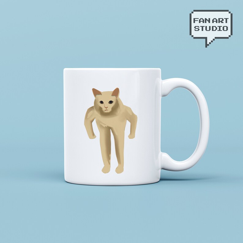 Ceramic Strong Cat Meme Mug 11oz - Etsy