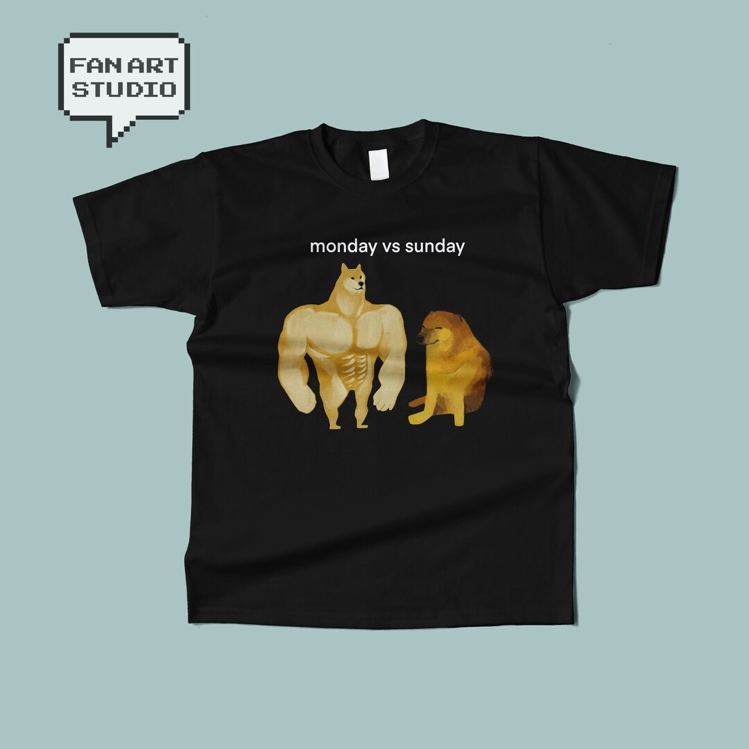 Buff Doge Vs Cheems Meme T-shirt Gift for Doglover, Funny Weak Dog, Dog ...