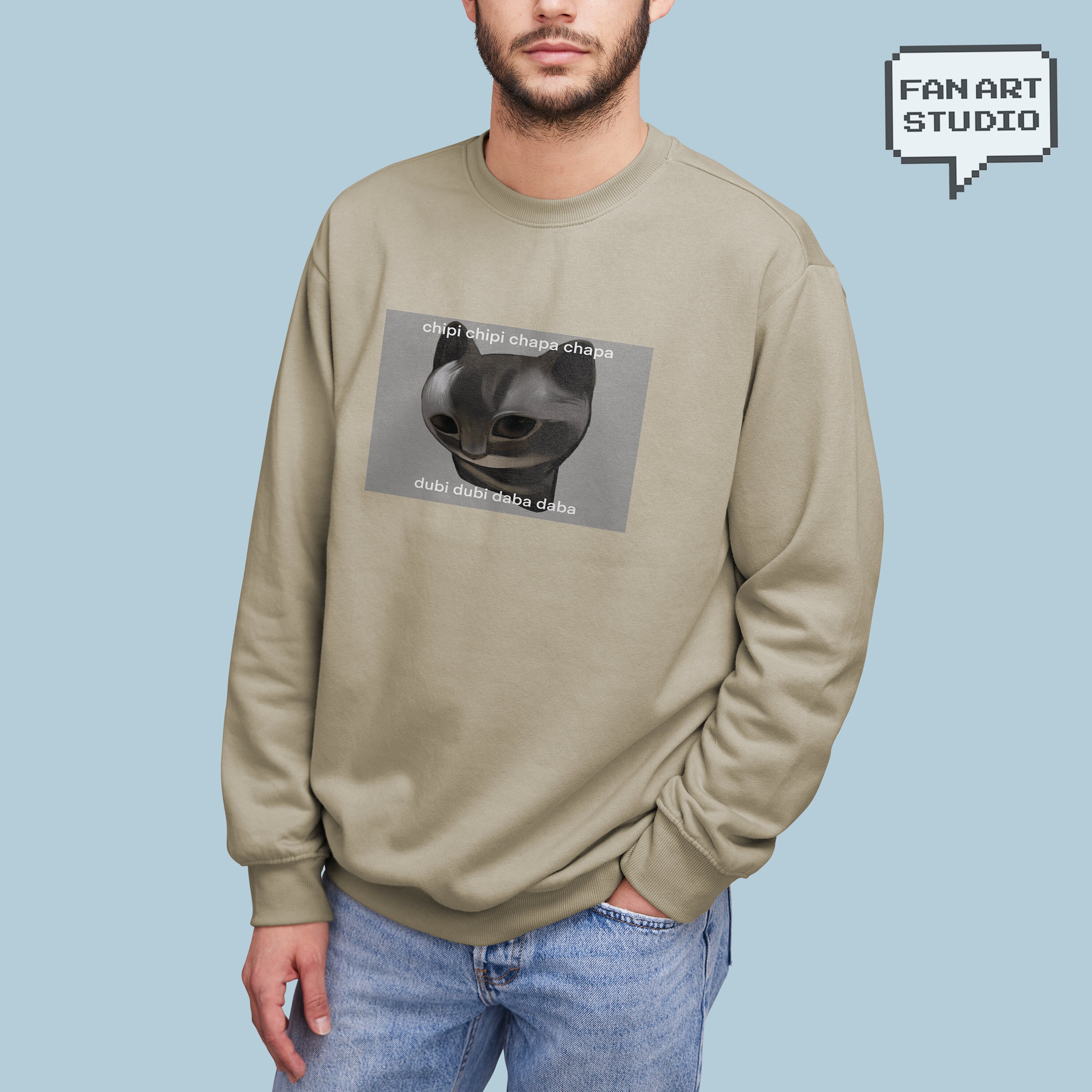 Chipi Chipi Chapa Chapa Cat Meme Cool Sweater Oversized Sweater for Men ...