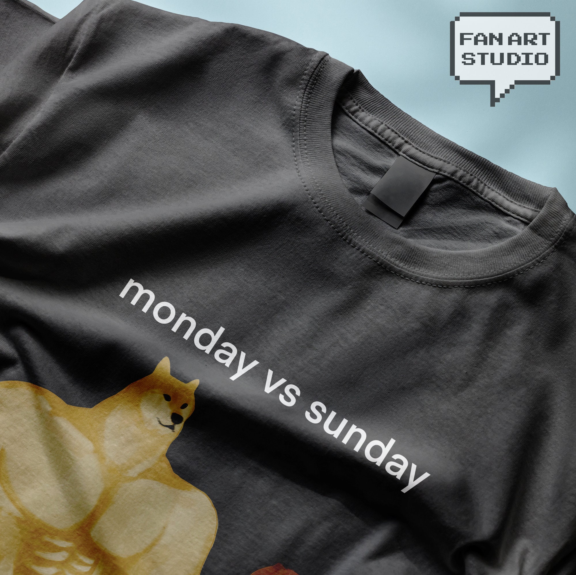 Buff Doge Vs Cheems Meme T-shirt Gift for Doglover, Funny Weak Dog, Dog ...