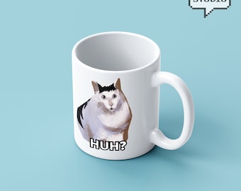 Ceramic Huh Cat Meme Mug 11oz - Etsy