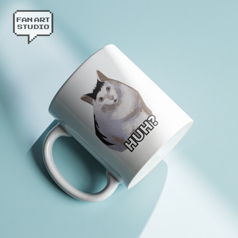 Ceramic Huh Cat Meme Mug 11oz - Etsy