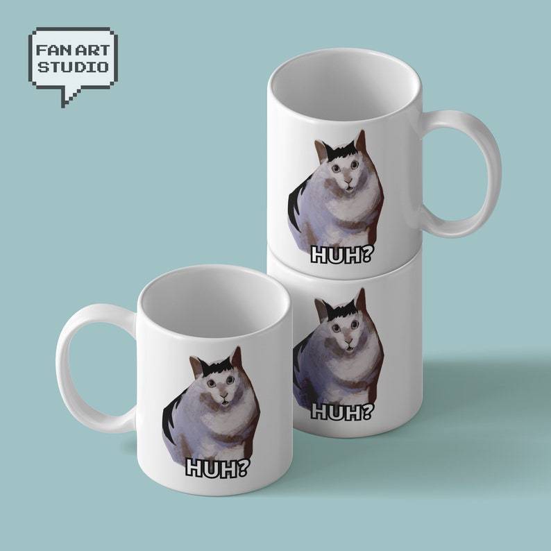 Ceramic Huh Cat Meme Mug 11oz - Etsy