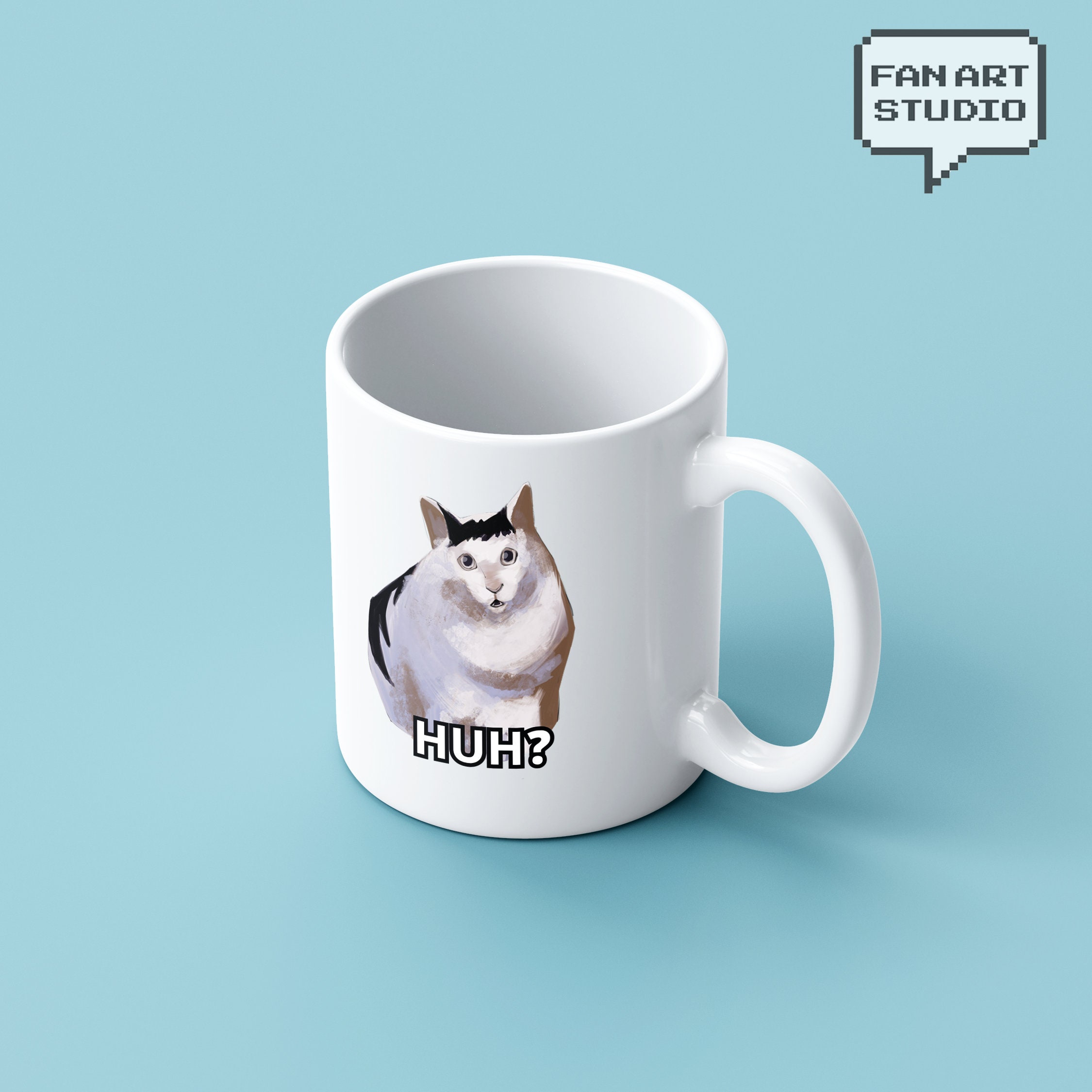 Ceramic Huh Cat Meme Mug 11oz - Etsy