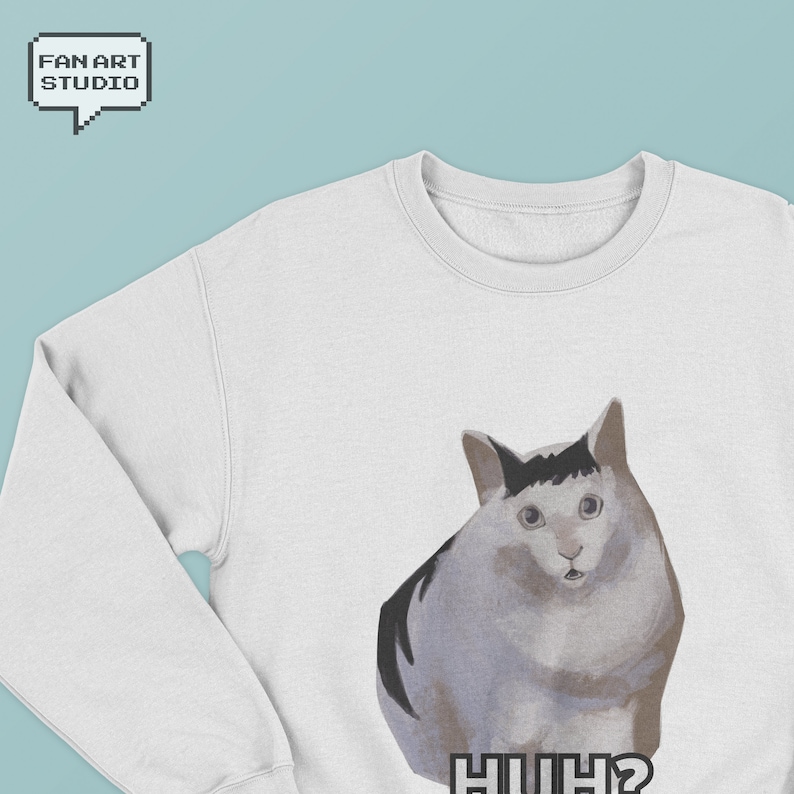 Huh Cat Meme Unisex Heavy Blend™ Crewneck Sweatshirt for Catlover ...