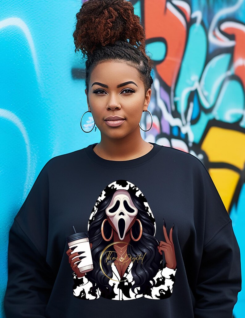 Scream Girl PNG Digital Art Bundle Afrocentric Halloween Clipart for ...