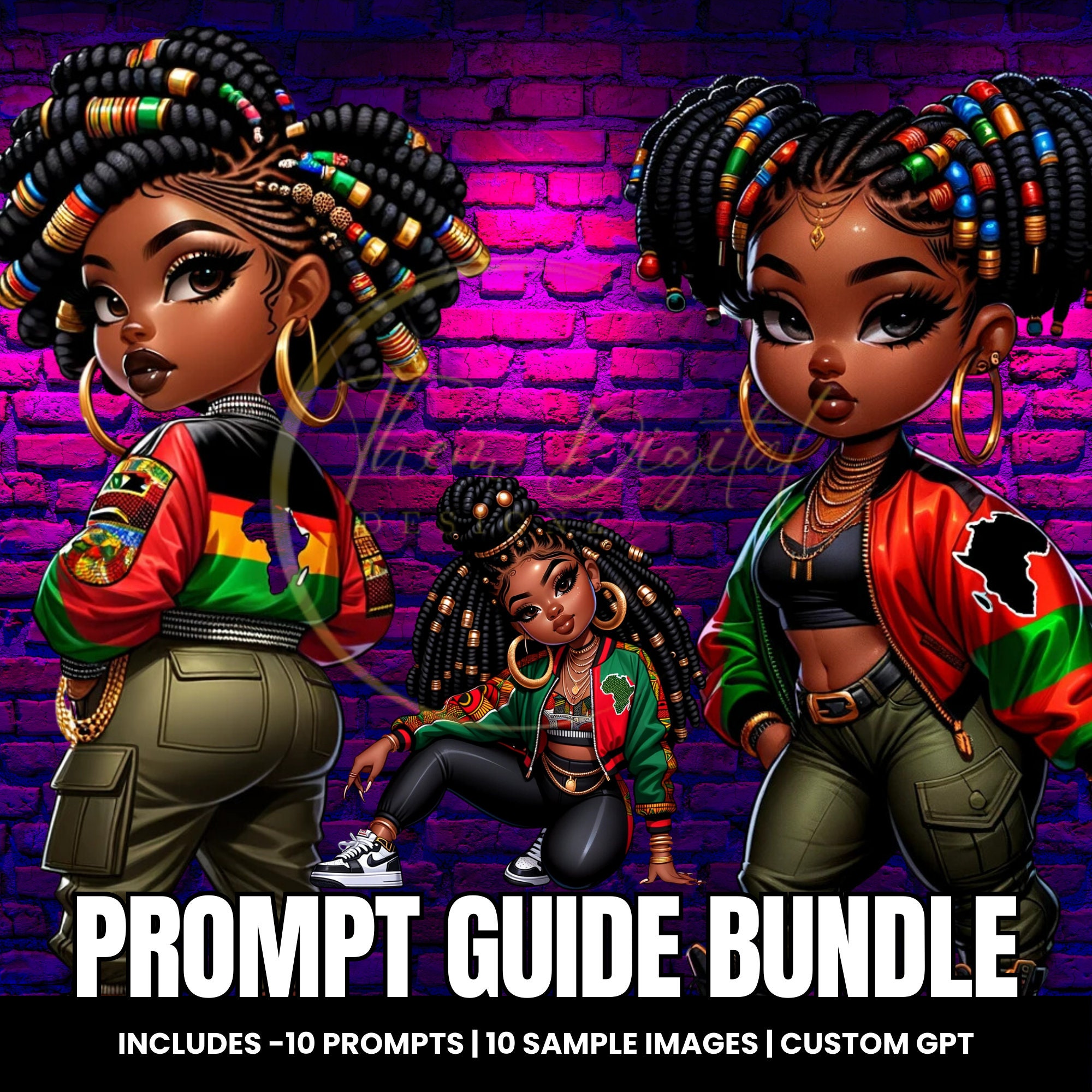Creative African Chibi: 10 Sample Art 10 Prompts DALL-E 3 With Custom ...